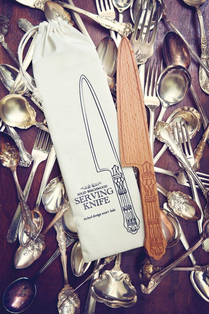 Talisman Designs 1771 Get Real Beech Wood Serving Knife, Key Design N3 ...