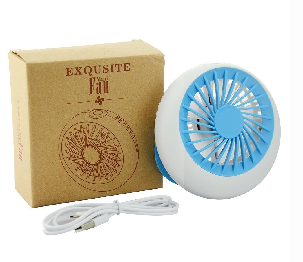 Mystery Rechargeable USB Mini Fan Portable Desktop Table Fan with Bulit ...