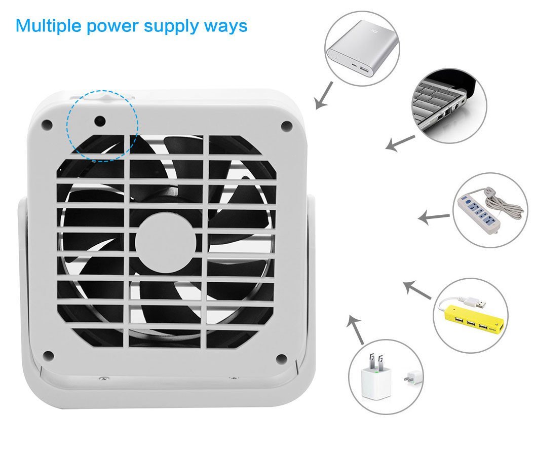Welltop 3.9-inch Mini USB Fan 360 Degree Rotation Magnet Hanging Fan ...
