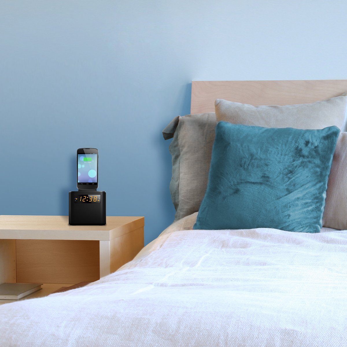 Philips AJ3200/37 Universal Charging Clock Radio (Black) N4 free image ...