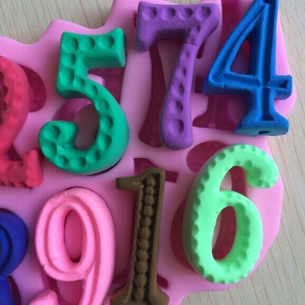 Wocuz W0112 Large Numbers Silicone Mold Chocolate Fondant Mold Cake ...