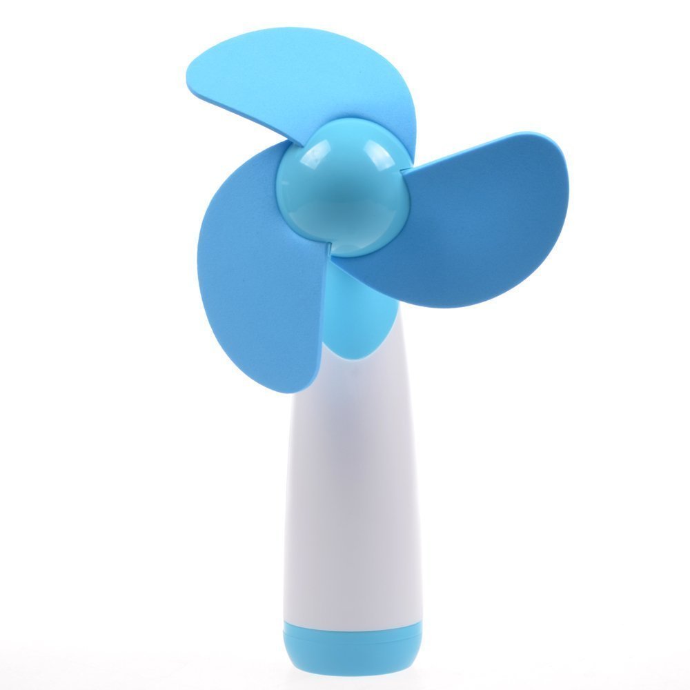 Adecco LLC Blue Portable Mini Air Fan Battery Operated N2 free image ...