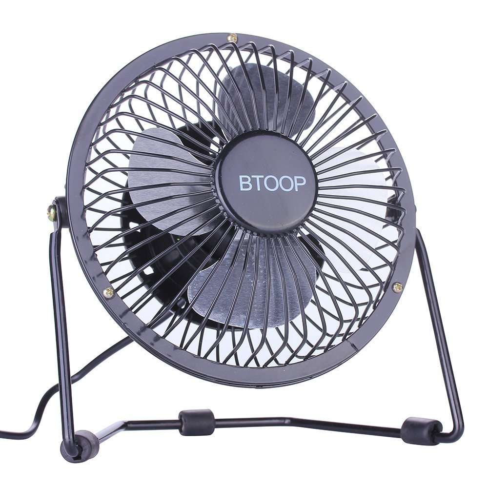 BTOOP 4 Inch Mini USB Desk Fan - Small - Black N13 free image download