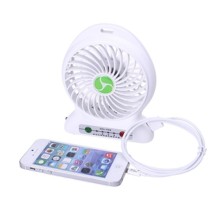 Wkae® Portable Mini Electric USB Rechargeable Fan 3 Speeds 18650 ...