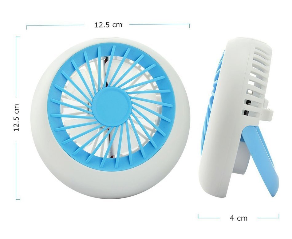 Mystery Rechargeable USB Mini Fan Portable Desktop Table Fan with Bulit ...