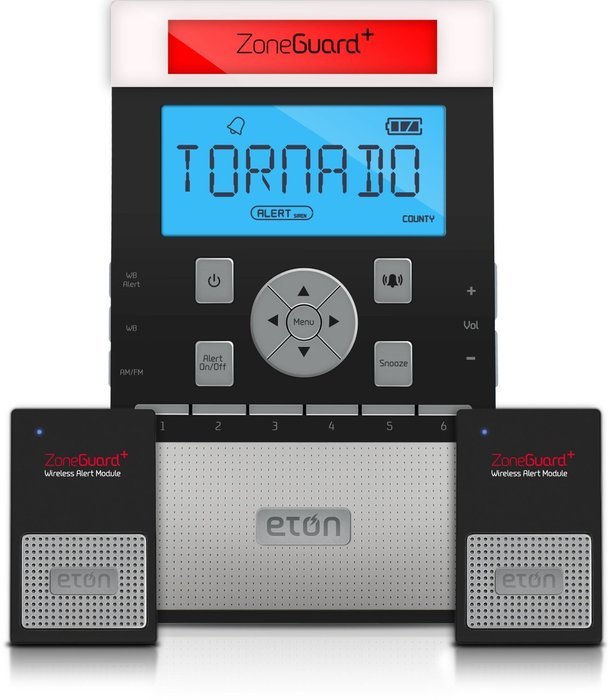 Eton ZoneGuard+ Weather Alert Clock Radio System with Wireless Alert ...