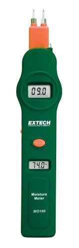 Extech MO100 Pocket Size Digital Pin Moisture Detector and Thermometer ...