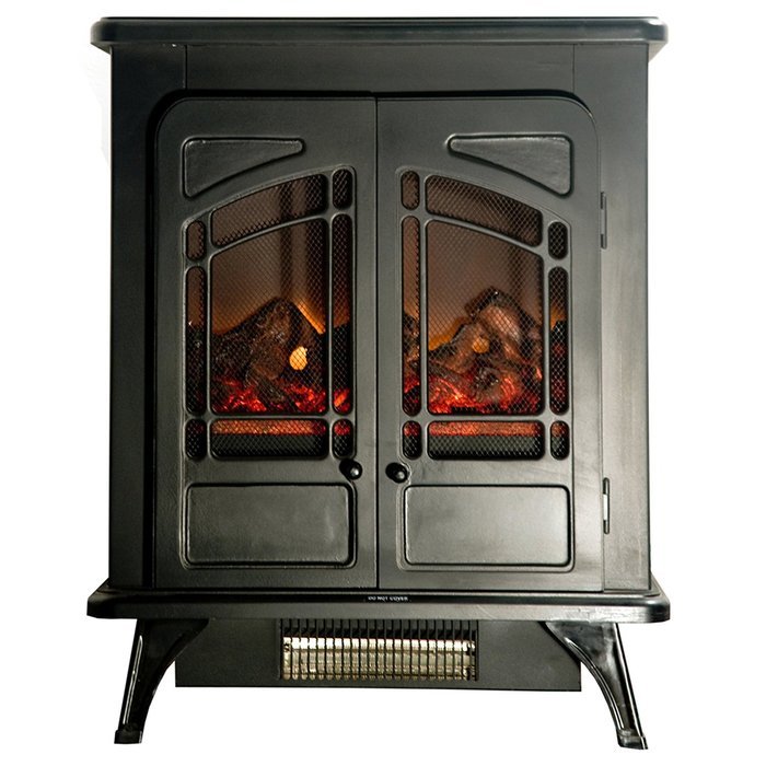 Yosemite Home Decor DF-EFP543 Compact Rustic Electric Fireplace, Black ...