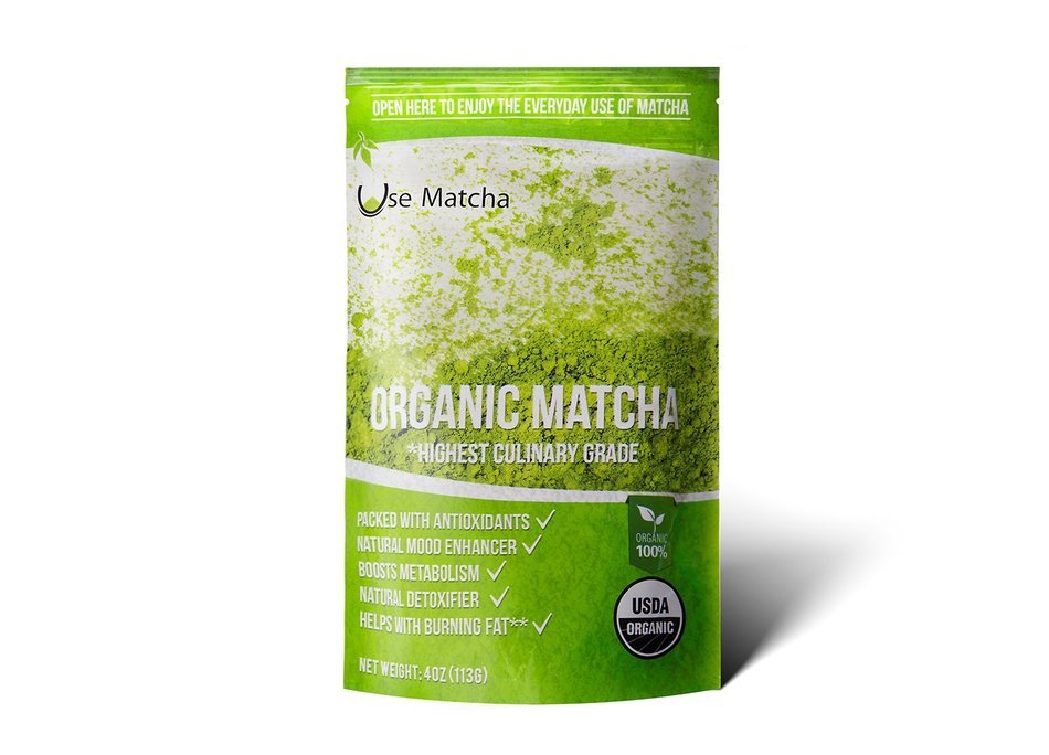 Matcha Green Tea Powder Organic - USDA – 4 oz - 50%-50% Mix of ...