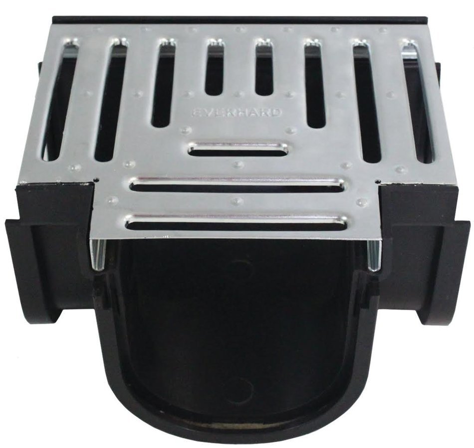 Regular Black Polymer Tee Piece with Pressed Galvanized Steel Grate ...