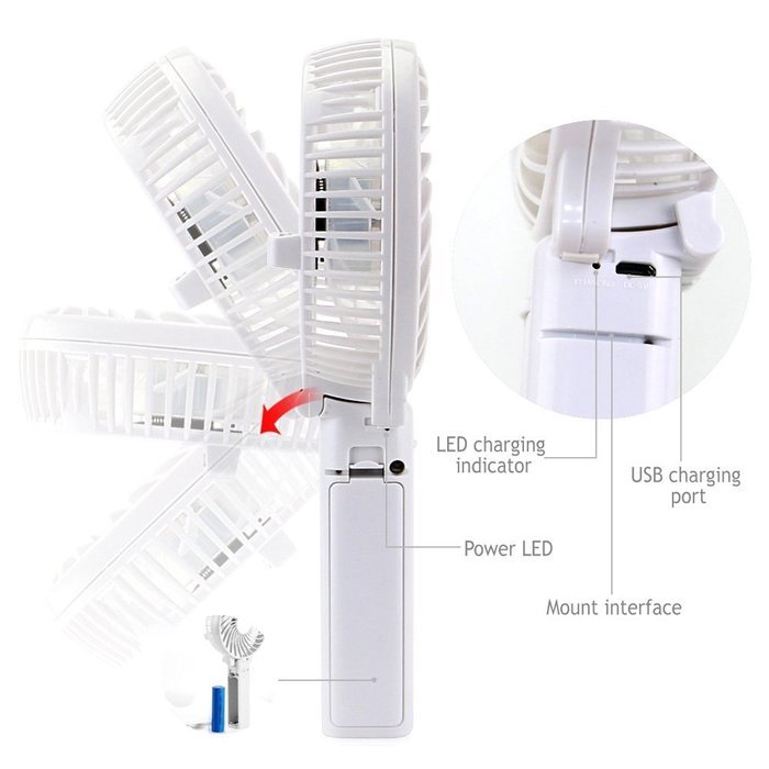 AerWo Portable Mini Fan Battery Operated Rechargeable Foldable USB ...