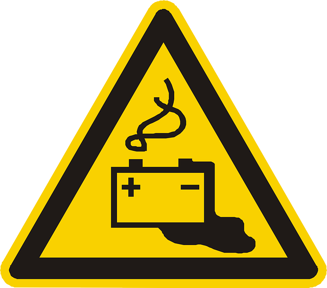 Battery Hazard Warning Sign free image download
