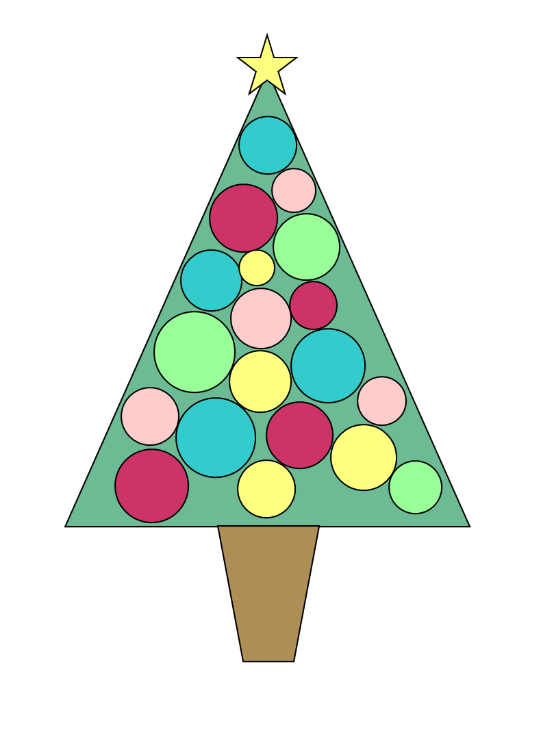 Beautiful colorful cartoon Christmas Tree clipart free image download
