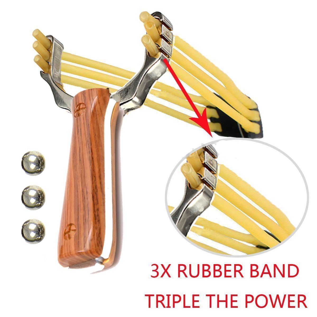 New Outdoor Powerful Steel Catapult Slingshot Marble Sling Shot Hunting ...