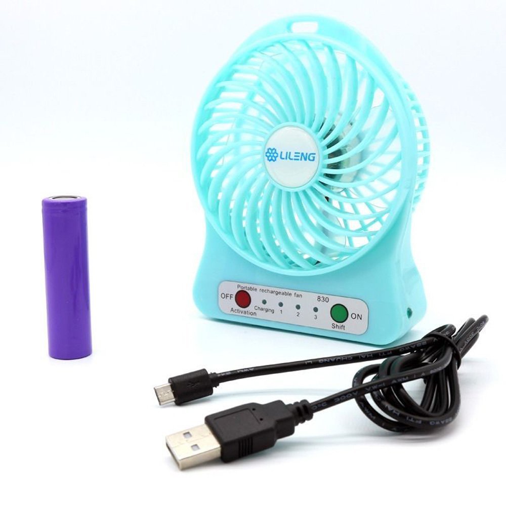 Welltop® 4-inch Electric Portable Mini fan Rechargeable Desktop fan ...