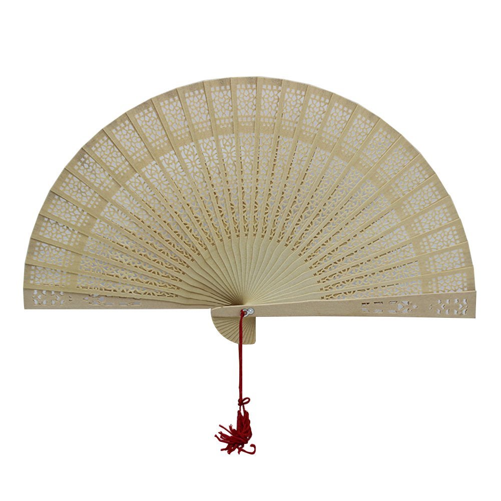 Weixinbuy Aromatic Wood Fan Hollow Hand Fan Home Decoration Wedding ...