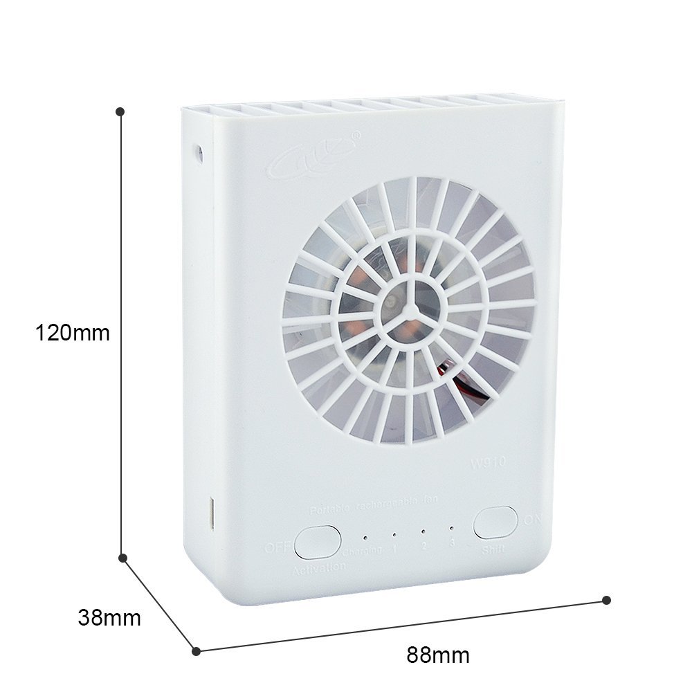 Deli 3 Speeds Portable Multi-functional Mini Rechargeable Fan Powered ...
