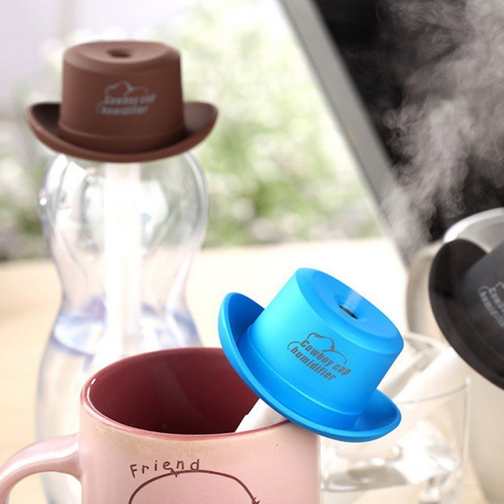 MKLOT Mini Portable Air Humidifier Cowboy Cap USB Power Air Purifying ...