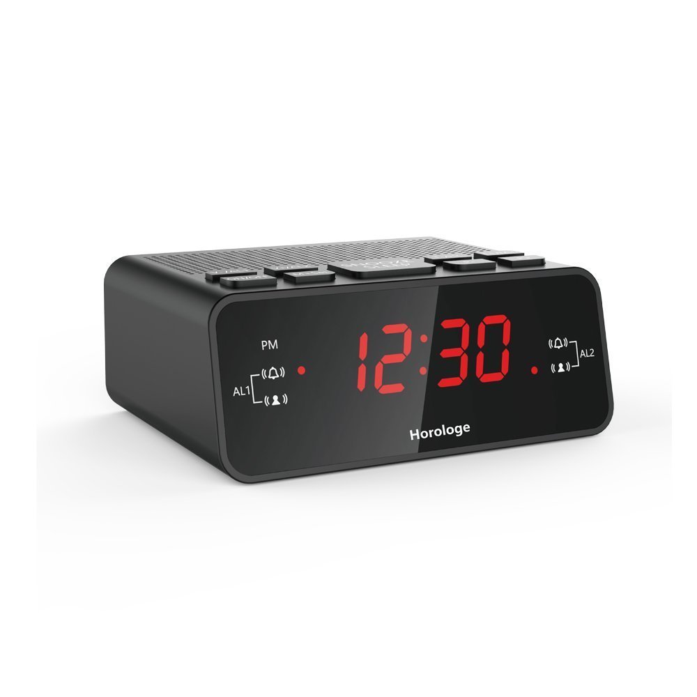 Horologe Alarm Clock Radio with Dual Alarms, AM/FM Radio, 0.6” Digital ...