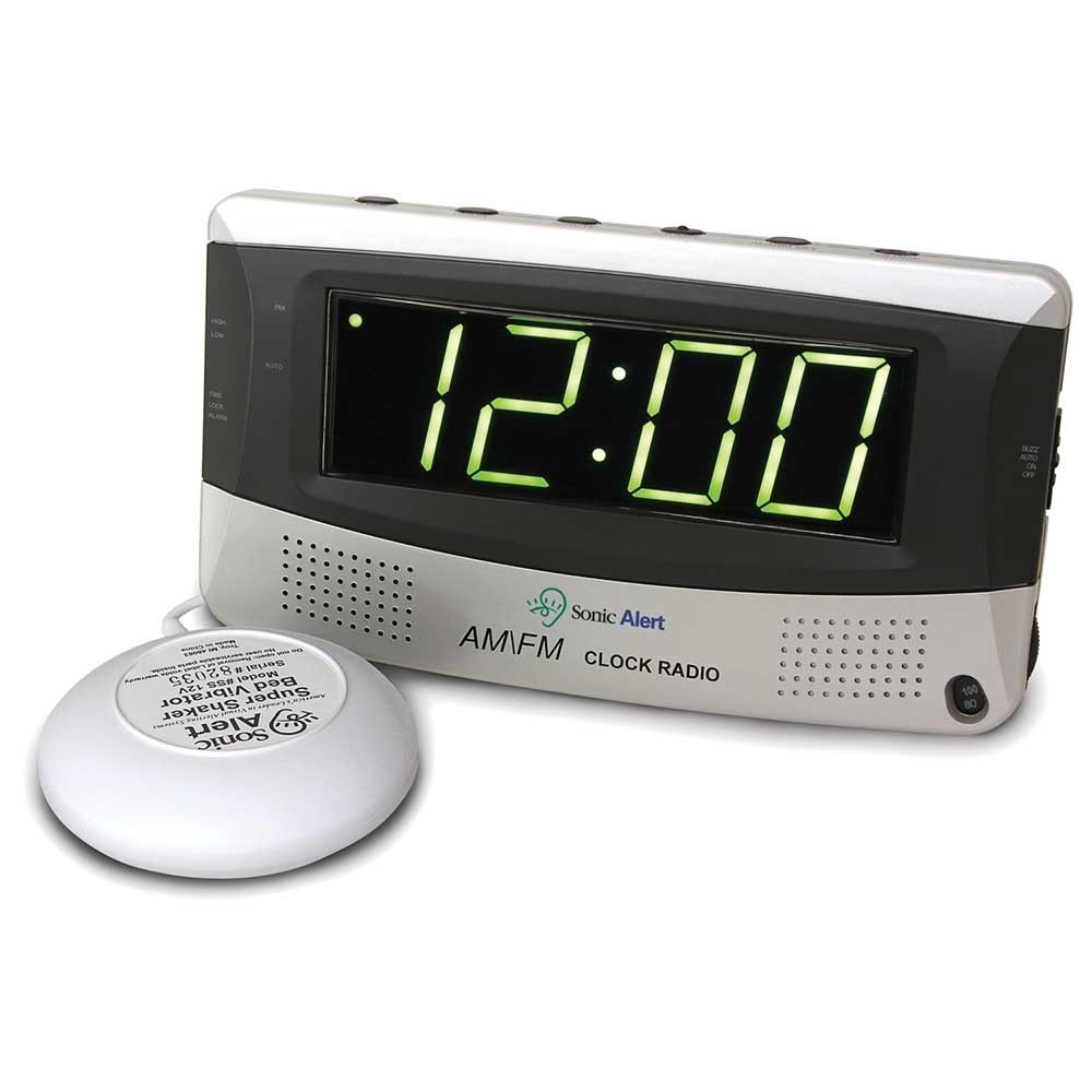 Sonic Boom Vibrating Radio Alarm Clock with AM/FM Radio & Powerful ...