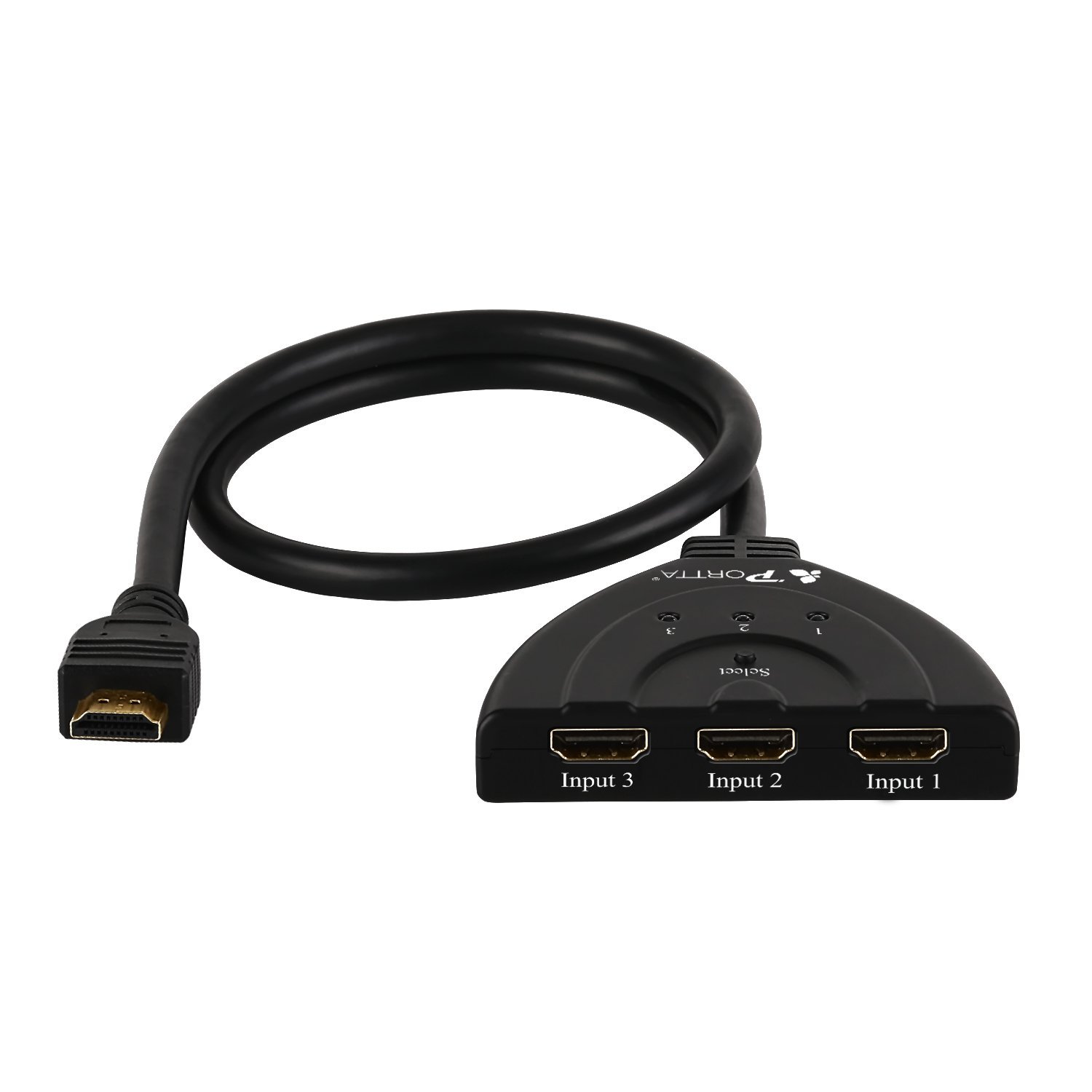 Portta PET0301DU HDMI Switch / Switcher 3 Port 3x1 v1.3 with 1.5 ft ...