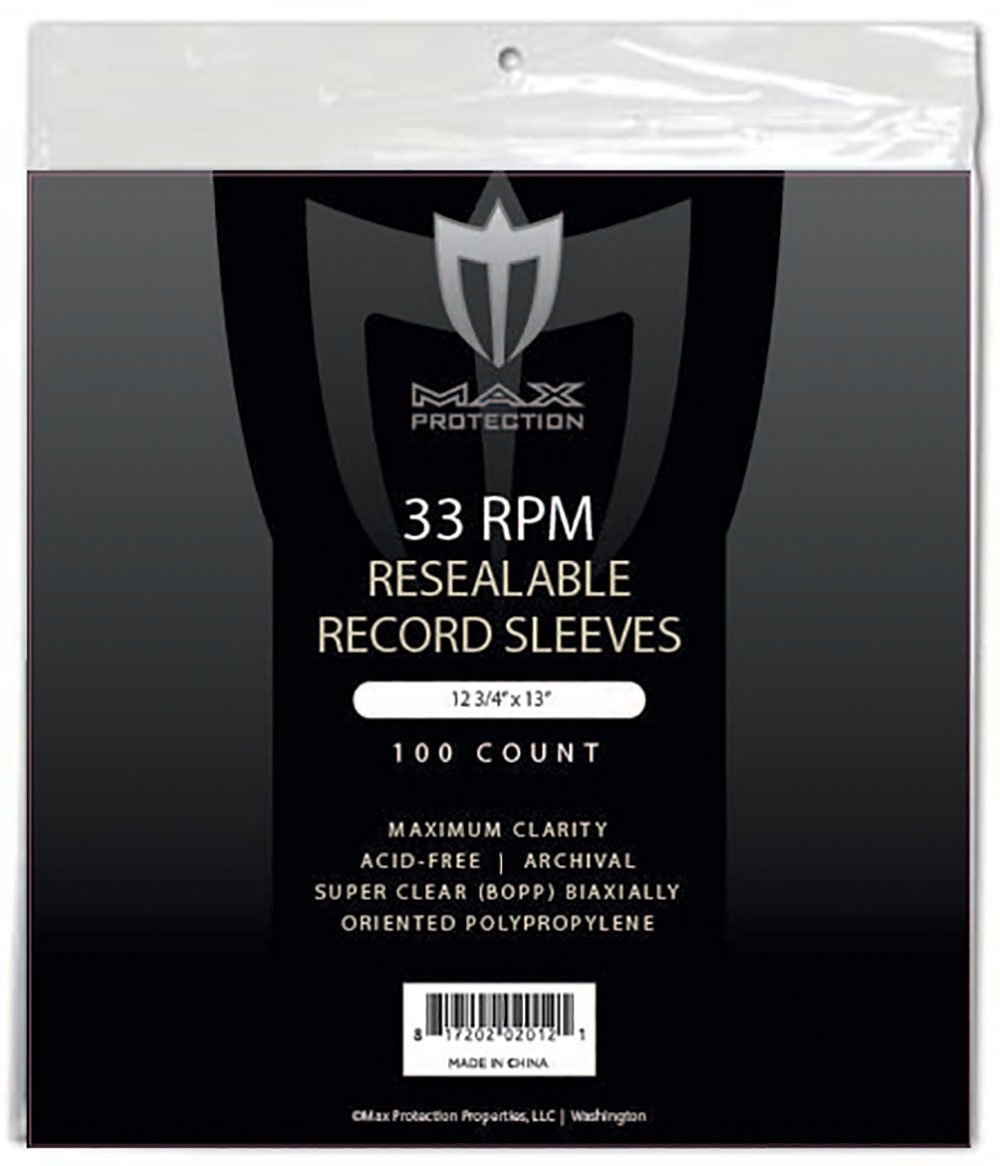 100 Plastic (BOPP) Resealable Outer Sleeves for 12" Vinyl 33RPM Records ...