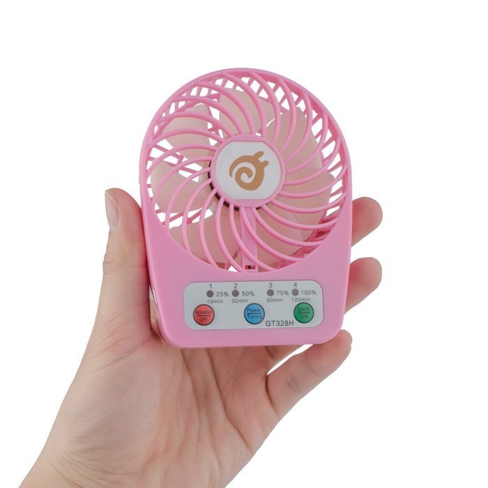 D-FantiX 3-inch Mini Portable Fan 4 Speeds Rechargeable USB Desktop Fan ...