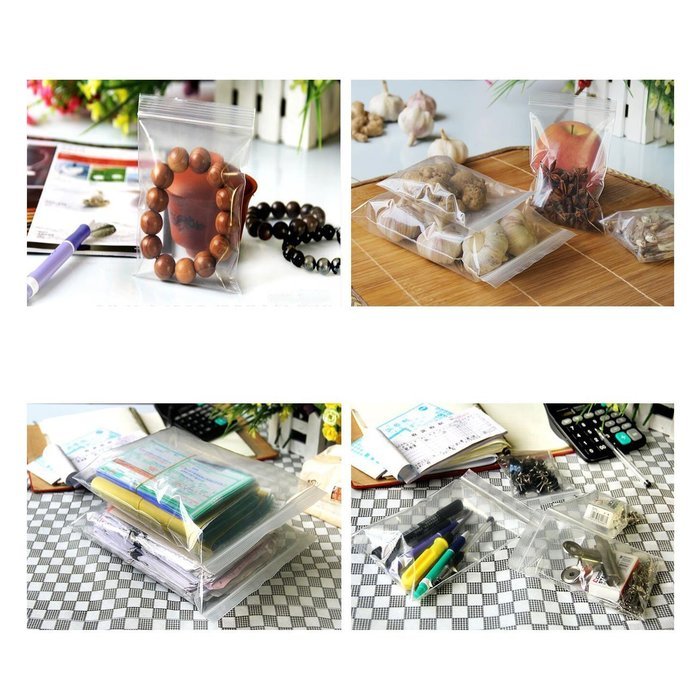 16mil Thickness Resealable Zipper Poly Bags, Clear Polyethylene Zipper ...