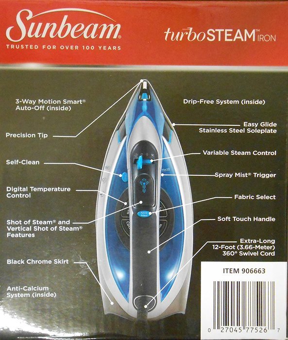 Sunbeam Turbo steam master professional iron, 1500 Watts, Extra Large ...