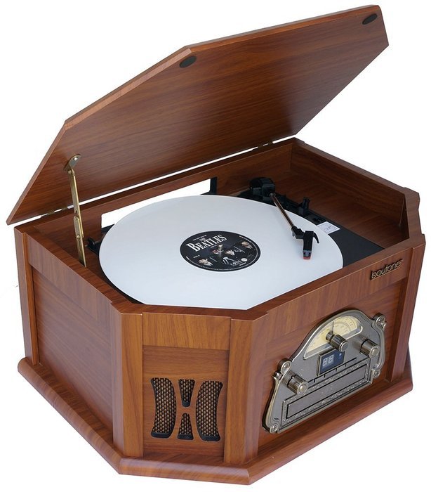 7-in-1 Boytone BT-15TBSM Classic Turntable Stereo System, Vinyl Record ...