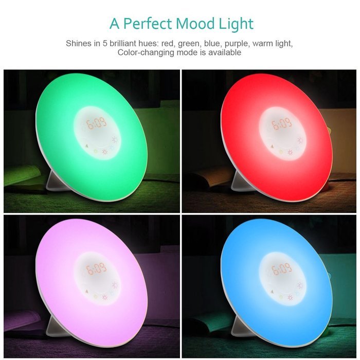 Oria Wake-up Light, Morning Sunrise Simulation Alarm Clock with FM ...
