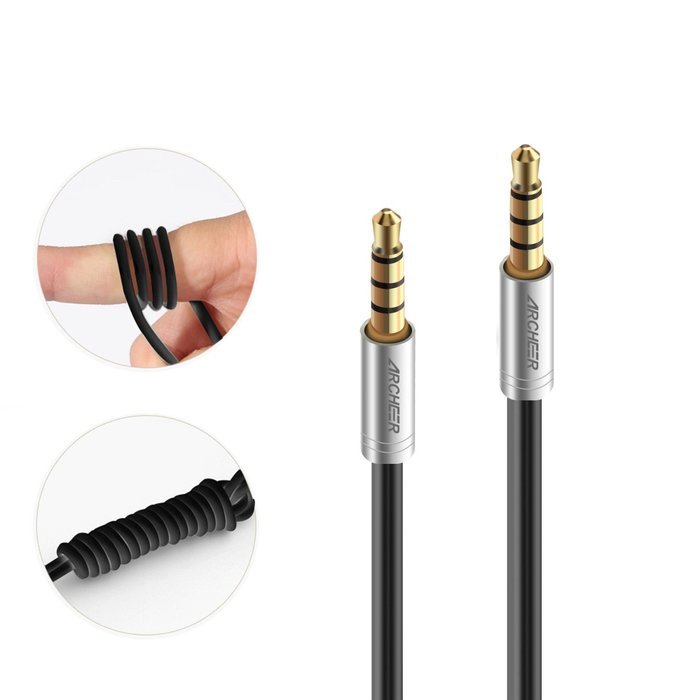 Archeer 3.5mm Stereo Audio Cable 4-Pole Male to Male Extension Cord for ...