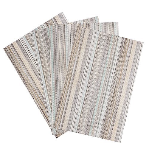 4 PVC Decorative Vinyl Placemats for Dining Table Runner Linens place ...