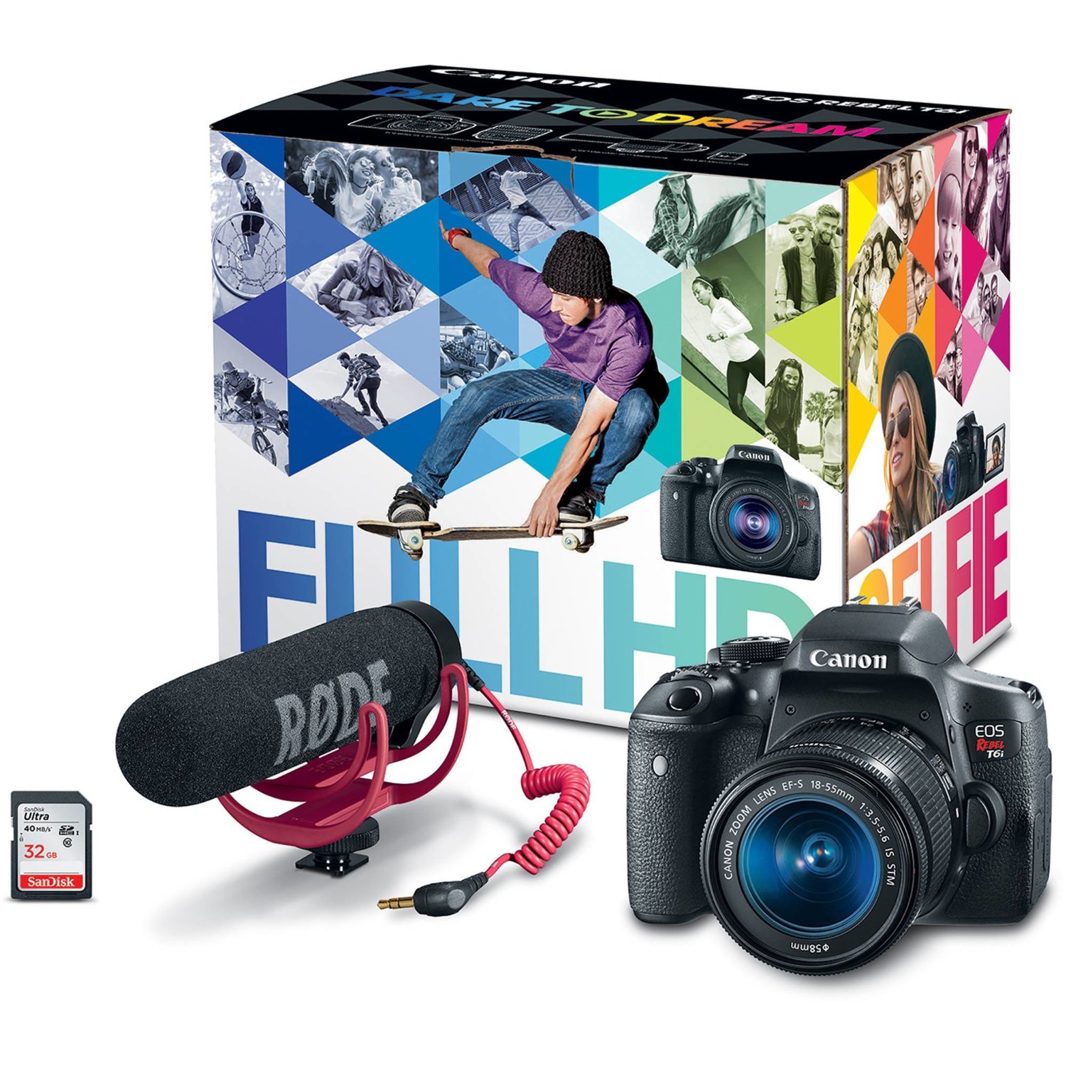 Canon EOS Rebel T6i Video Creator Kit with 18-55mm Lens, Rode VIDEOMIC ...