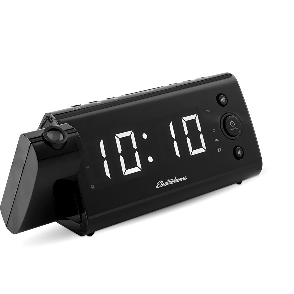 Electrohome USB Charging Alarm Clock Radio with Time Projection ...