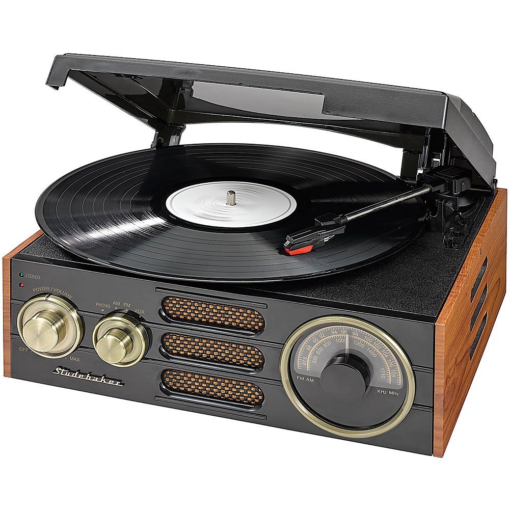 Studebaker 3 Speed Turntable FM/AM Radio with USB Port and MP3 ...