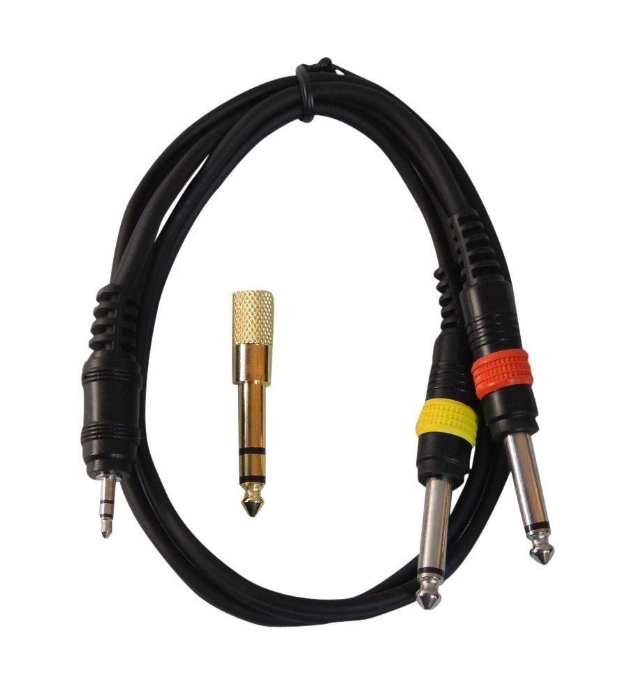 One Sendt 3 Foot Audio Splitter (Single Male1/8" Stereo to Dual Male 1/ ...