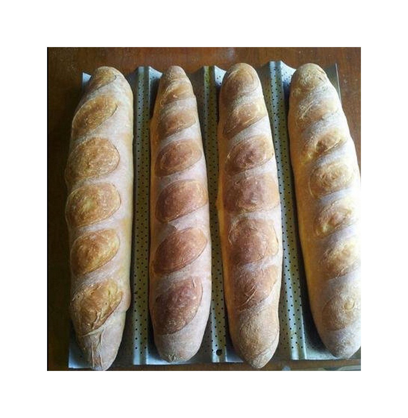 Non-stick 4 Baguette Perforated French Loaf French Bread Pan TOP ...