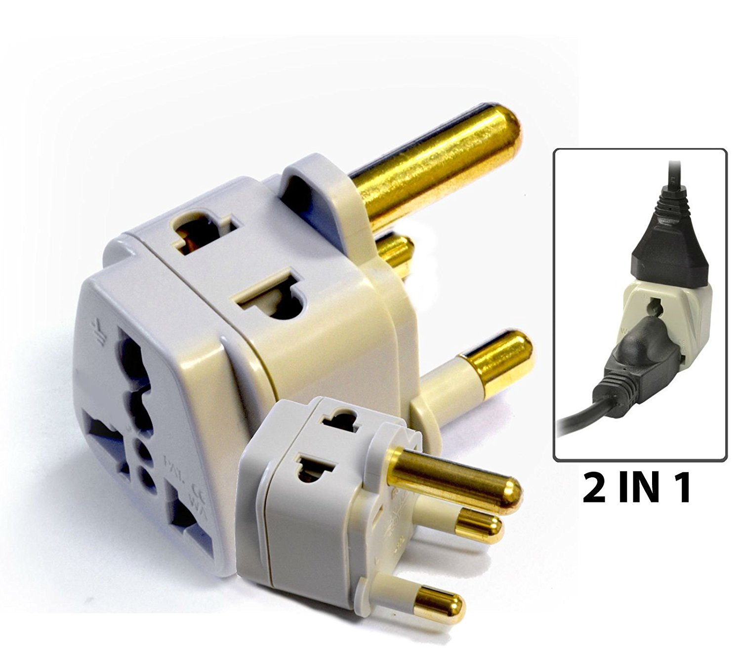 Tmvel Grounded Universal 2 in 1 Plug Adapter Type M for South Africa ...