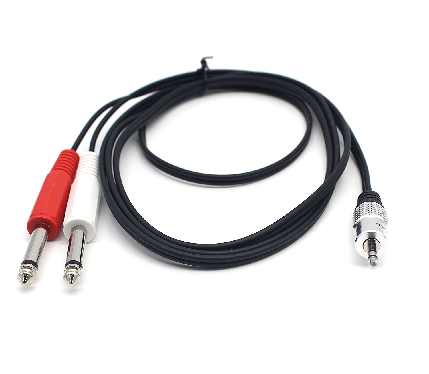 10Feet/3M Y Splitter cable, Duttek 3.5mm 1/8" TS Mono Male to dual 2*6 ...