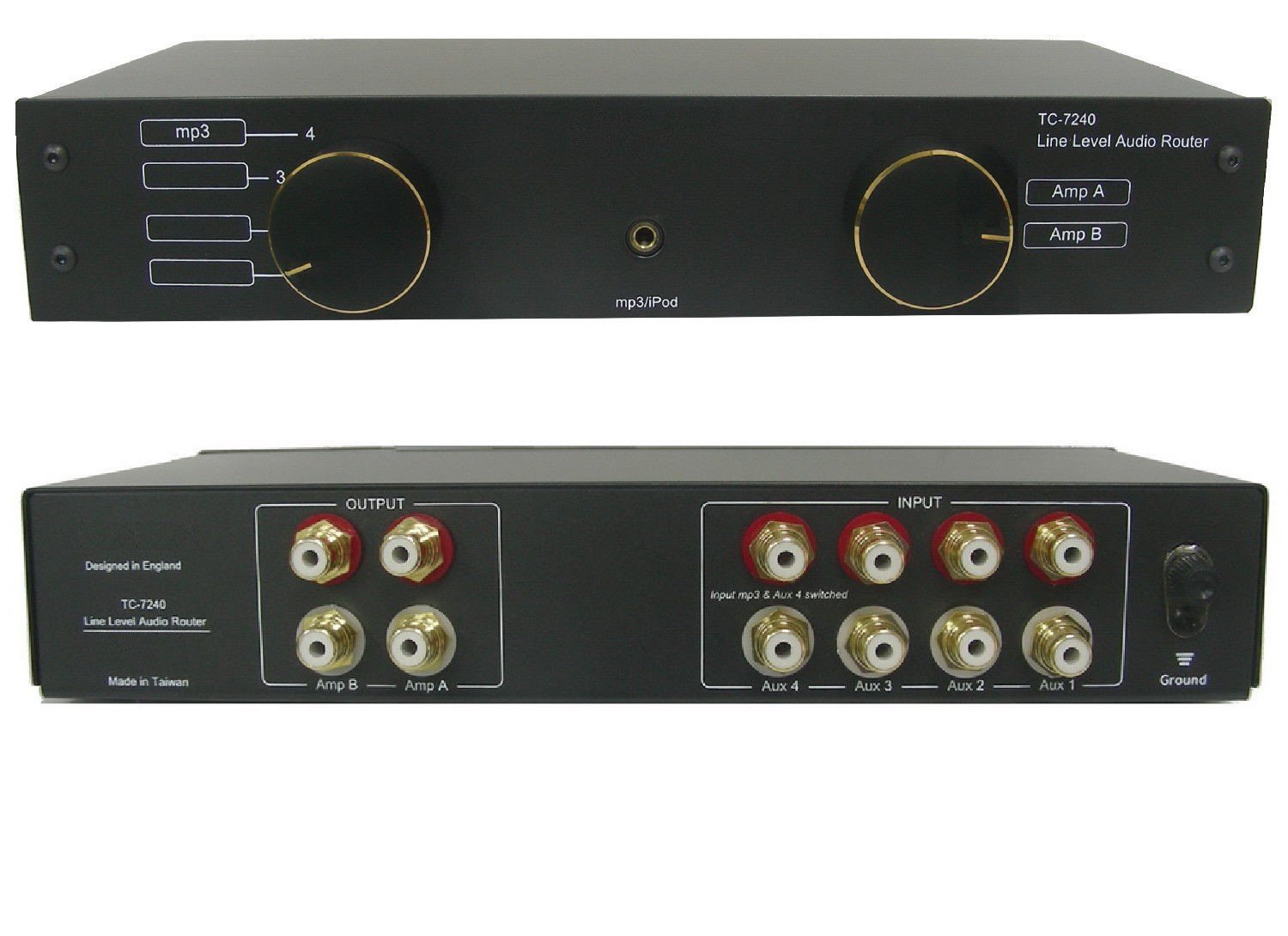 TC-7240 4-Way RCA / Phono Line Amp Router Audio Switcher Selector ...