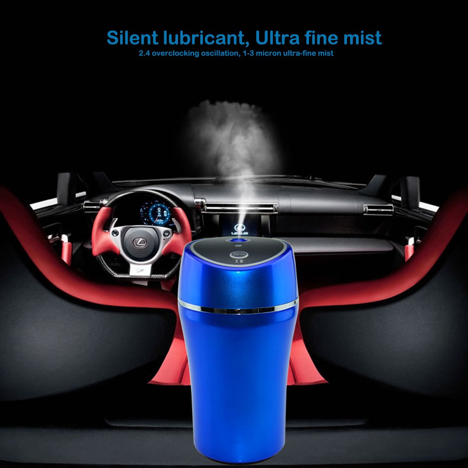 TopReturn Car Air Humidifier, Cool Mist Humidifier, 180ML USB Small ...