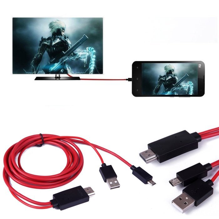 HDE Micro USB to HDMI 1080p HDTV Adapter Cable with Integrated USB ...