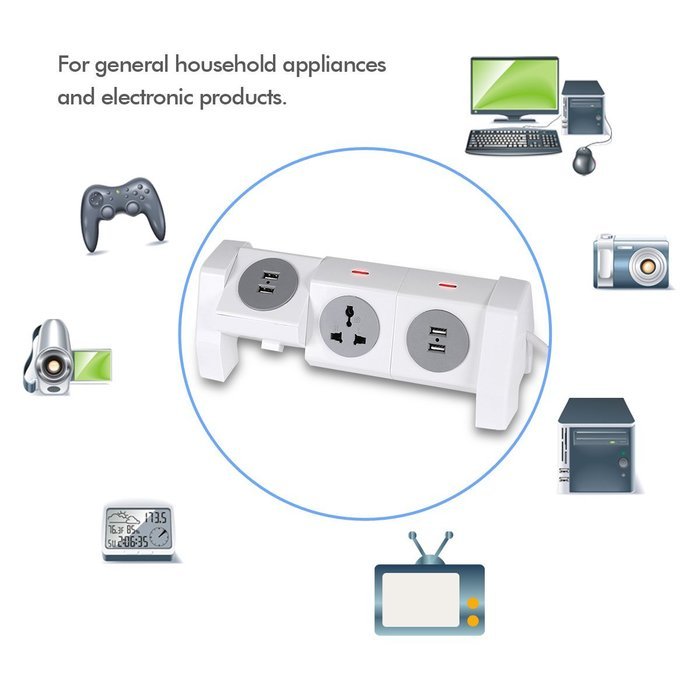 Smart 4 Rotatable Outlet Surge Protector, JBonest 6ft Power Strip with ...