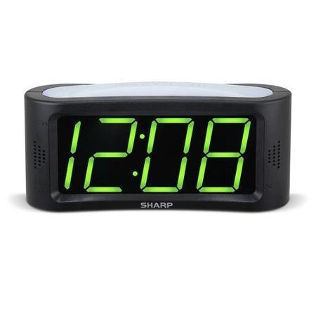 Sharp 1.8" LED Green Display Alarm Clock, Black Case free image download