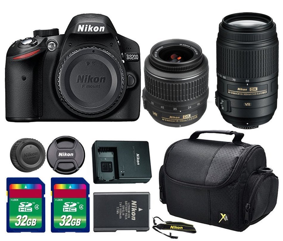 Nikon D3200 DSLR Camera + AF-S DX NIKKOR 18-55mm f/3.5-5.6G VR Lens ...