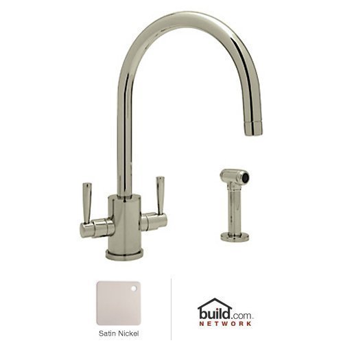Rohl U.4312LS-STN-2 Perrin and Rowe Kitchen Faucet with Side Spray and ...