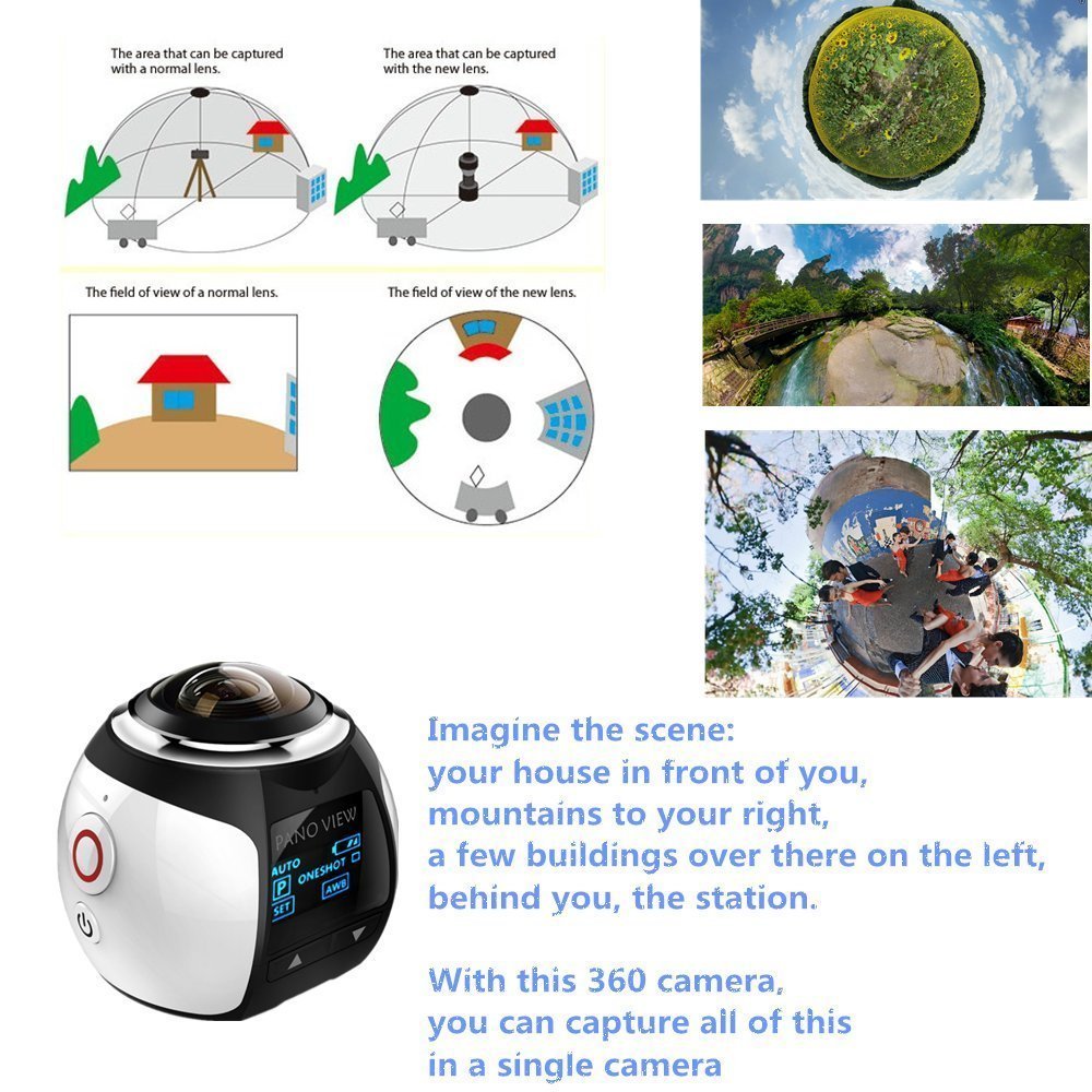 V1 Panoramic Camera 2448*2448 4K 360 Action Camera Deportiva Wifi Sport ...
