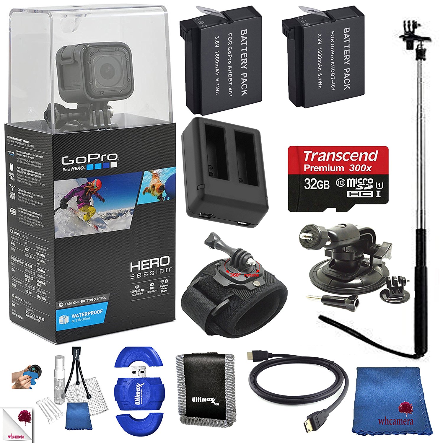 Gopro Hero 4 Session Classic 12 Piece Bundle Includes: Go Pro Hero4 ...