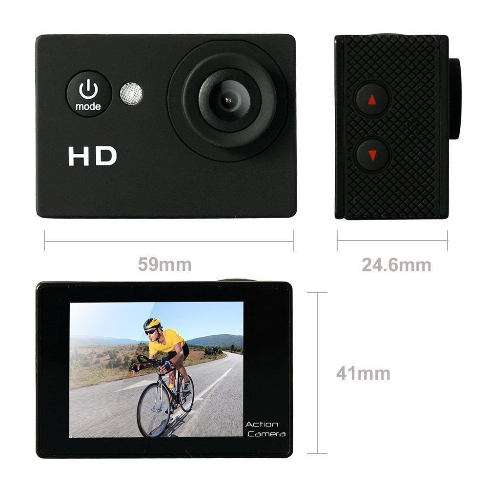 30M Waterproof Sport DV-Mini Sports 1080P HD Action Camera A9 120°Wide ...